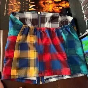 Dolls Kill | Skirts | Dolls Kill Plaid Patchwork Zipper Mini Skirt And ...